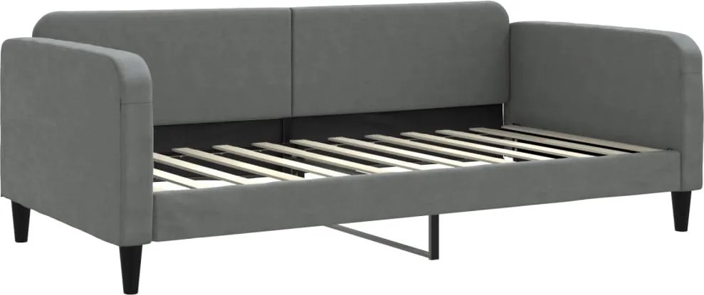 Válenda s přistýlkou a zásuvkami tmavě šedá 100 x 200 cm textil 3196876