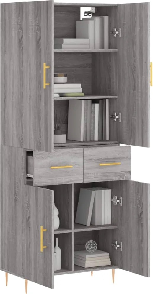 Skříň highboard šedá sonoma 69,5 x 34 x 180 cm kompozitní dřevo 3198143