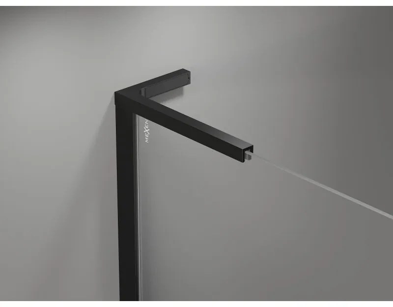 Mexen, Mexen Mist L Duo sklápěcí sprchový kout 115 x 90 cm, průhledný, černý - 8A4L-115-090-70-00