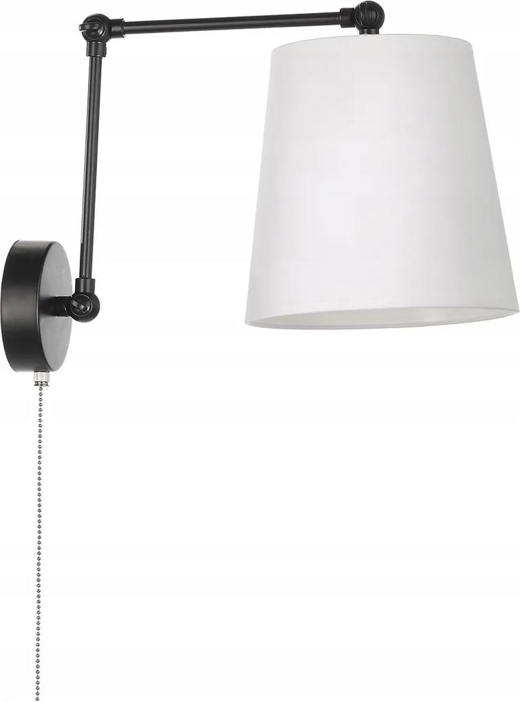 Lampa nástěnná stínidlo se spínačem E27 LED bílá