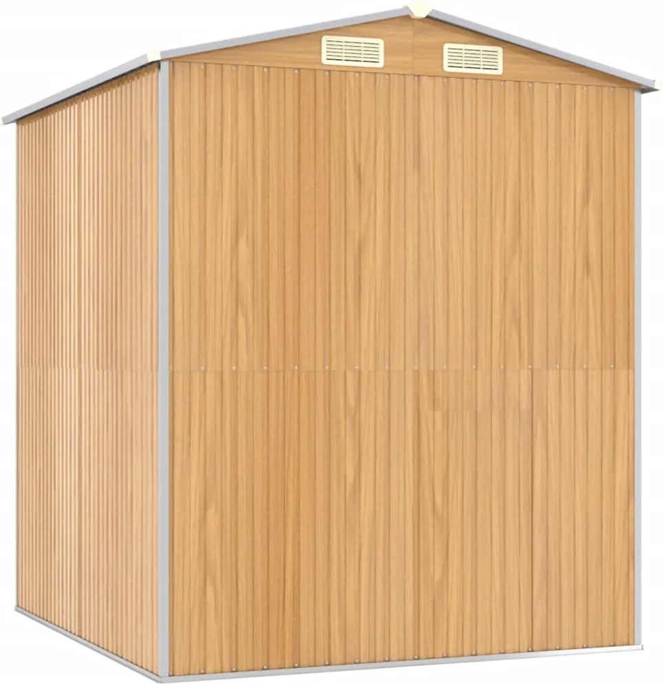 Zahradní kůlna světle hnědá 192x191x223 cm pozinkovaná ocel 3147471