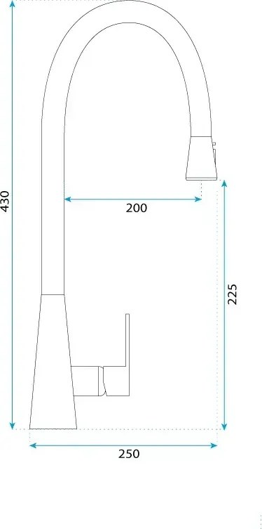 Rea Mild, stojánková kuchyňská baterie, zlatá lesklá, REA-B4802