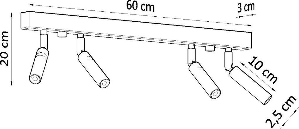 Sollux Lighting Stropní svítidlo EYETECH 4 černé
