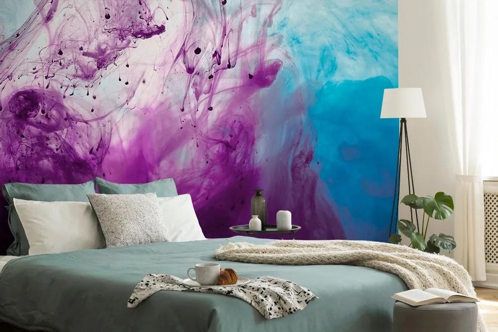 Samolepící tapeta kouzelná fialovo-modrá abstrakce - 450x300 cm