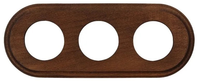 Elhard Kulatý dřevěný trojrámeček, tmavé dřevo KV3003D