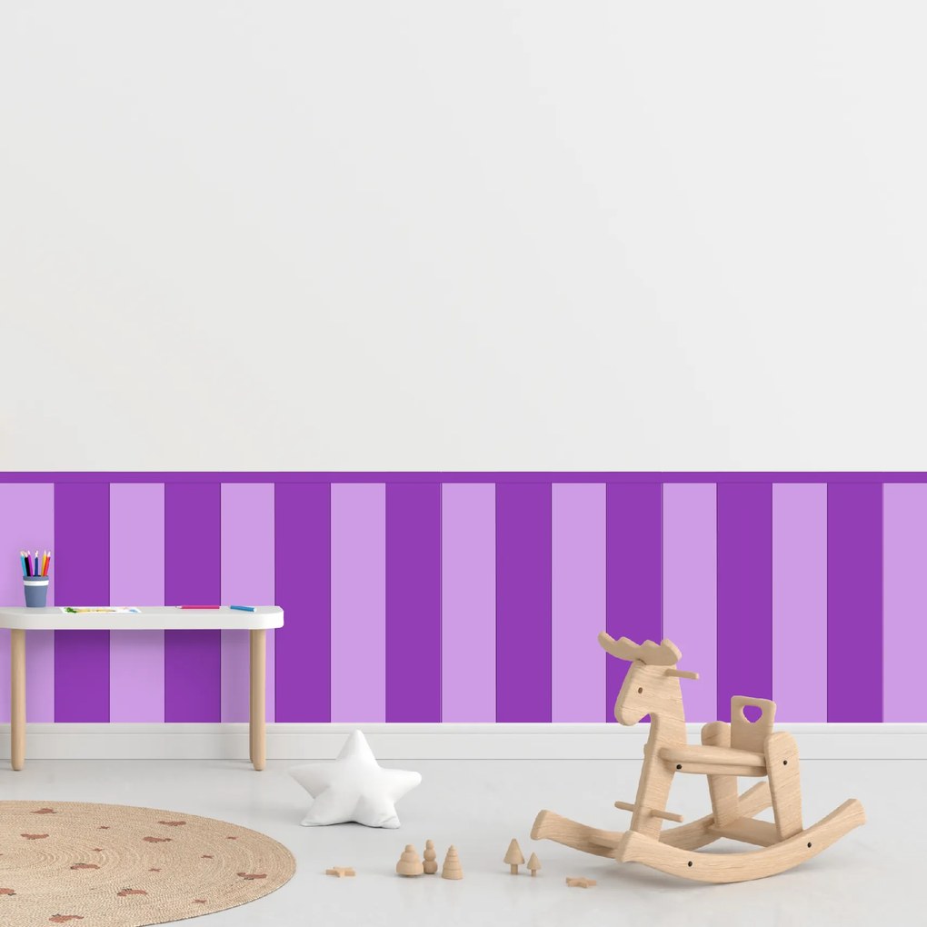 PIPPER. Textilní samolepící tapeta - Obdélník - Fialová barva Barva: Kombinace, Velikost: 60cm