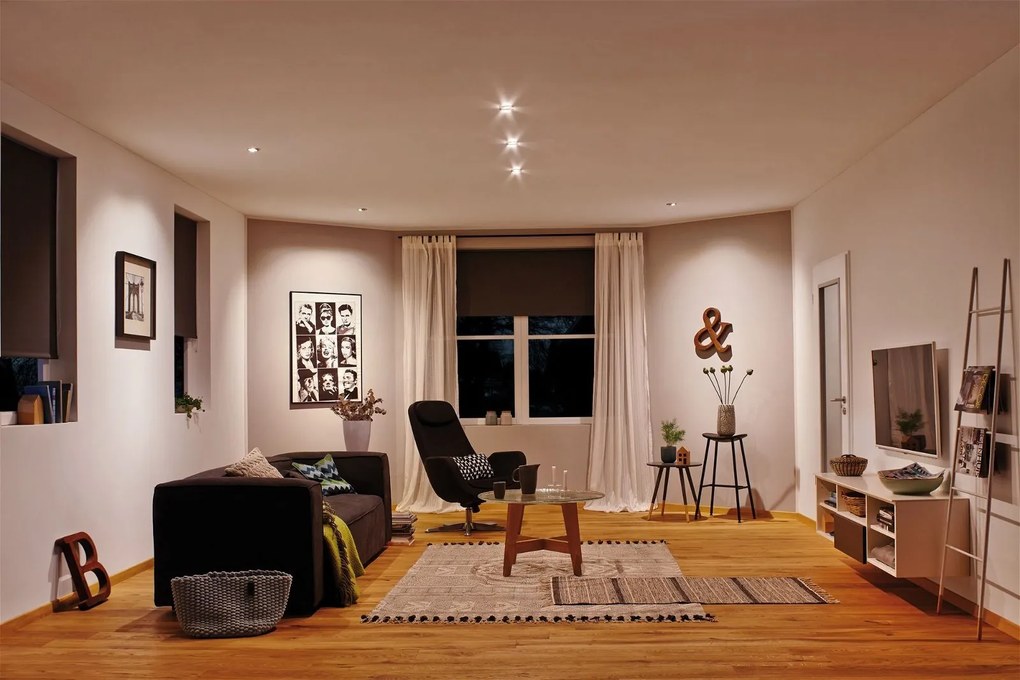 P 92461 LED vestavné svítidlo Calla výklopné IP65 kruhové 90mm 30° 6W 230V 4000K černá mat - PAULMANN