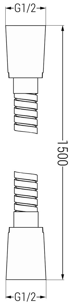 Mexen příslušenství, Sprchová hadice 150 cm, nerezové opletení, černá, 79460-70