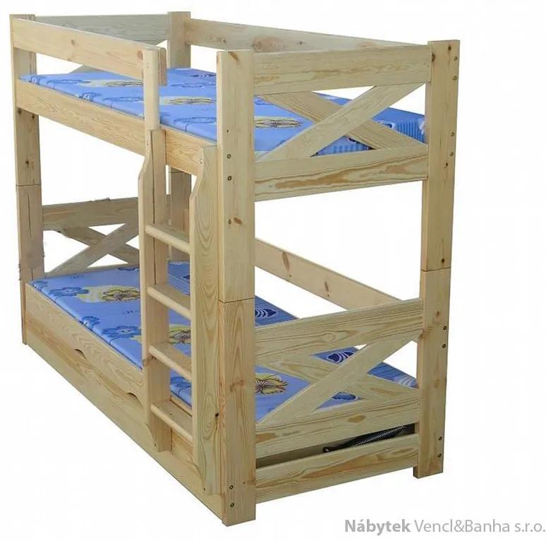 dřevěná patrová postel masivní Unikat chalup