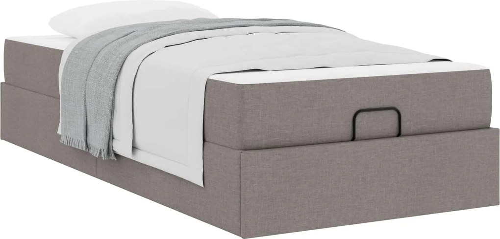 Rám postele s matrací 2 ks Taupe textil 3399449
