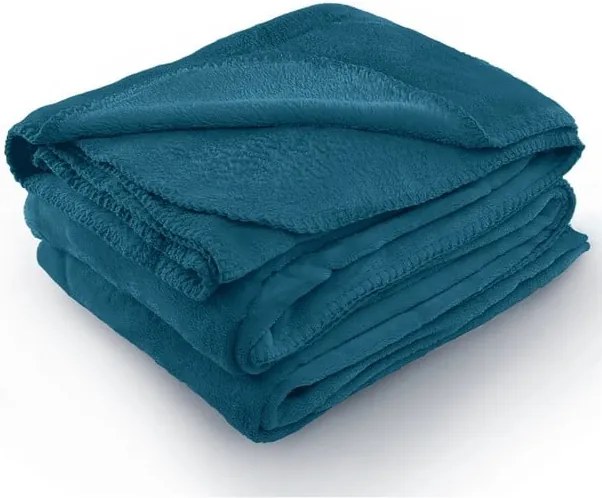 Indigově modrá deka z mikrovlákna AmeliaHome Tyler, 150 x 200 cm