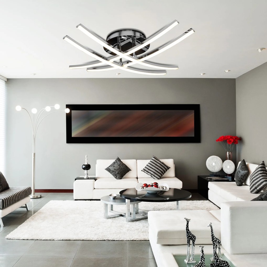 Toolight - Moderní LED stropní svítidlo APP398-C, chromová, OSW-06914