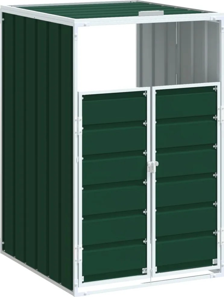 vidaXL Box na 1 popelnici 72 x 81 x 115 cm ocel [4006171] Barva: Šedá
