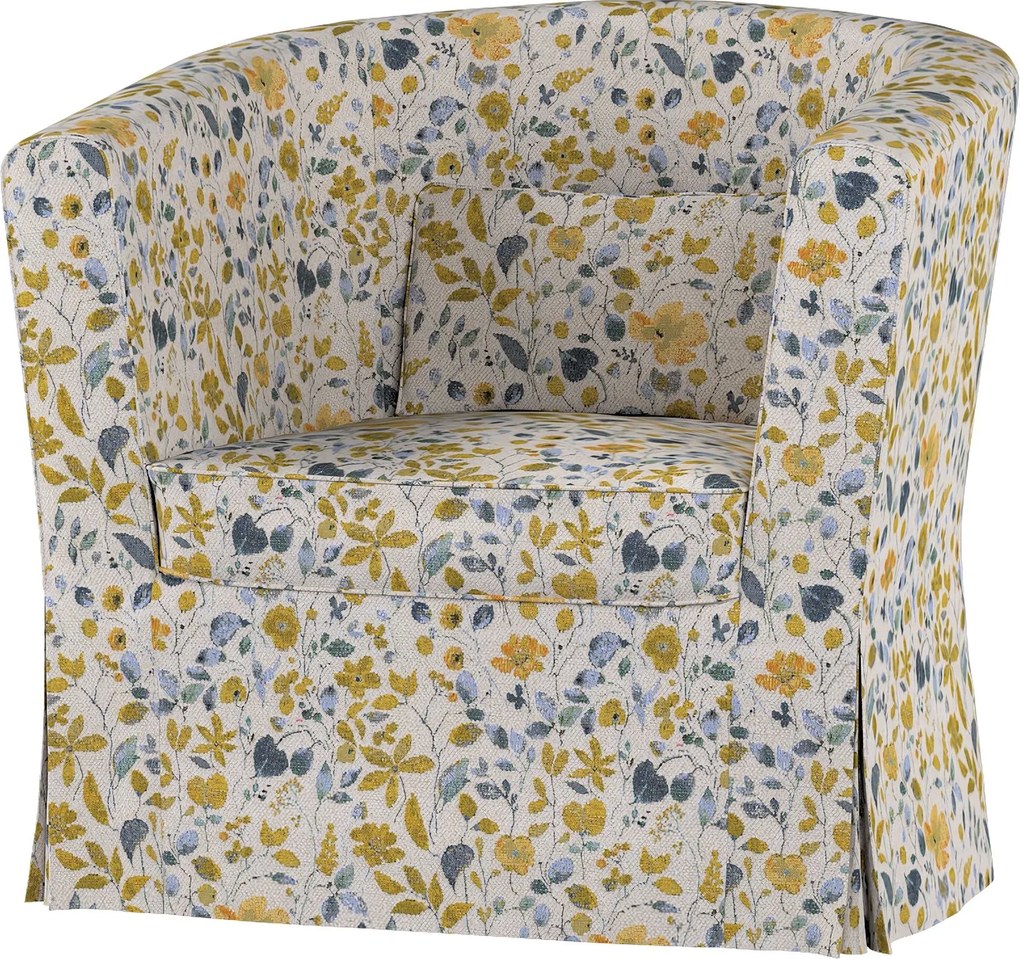 Potah na křeslo IKEA Ektorp Tullsta barva žlutá látka pletený vzor, vzorované