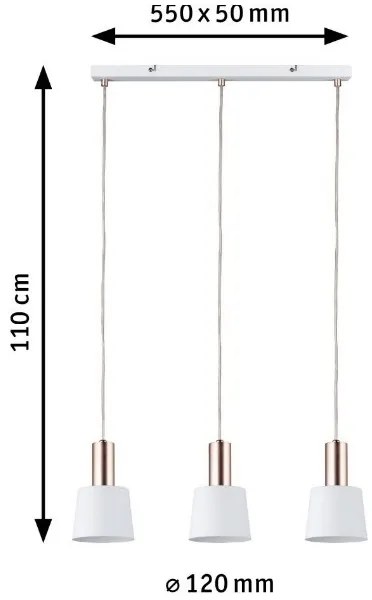 Paulmann 79657 - 3xE14/20W Lustr na lanku NEORDIC HALDAR 230V