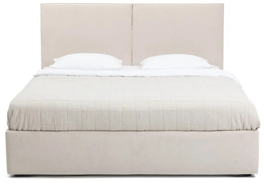 Béžová čalouněná dvoulůžková postel s úložným prostorem s matrací/s roštem 160x200 cm Thessa Bold – Bonami Selection