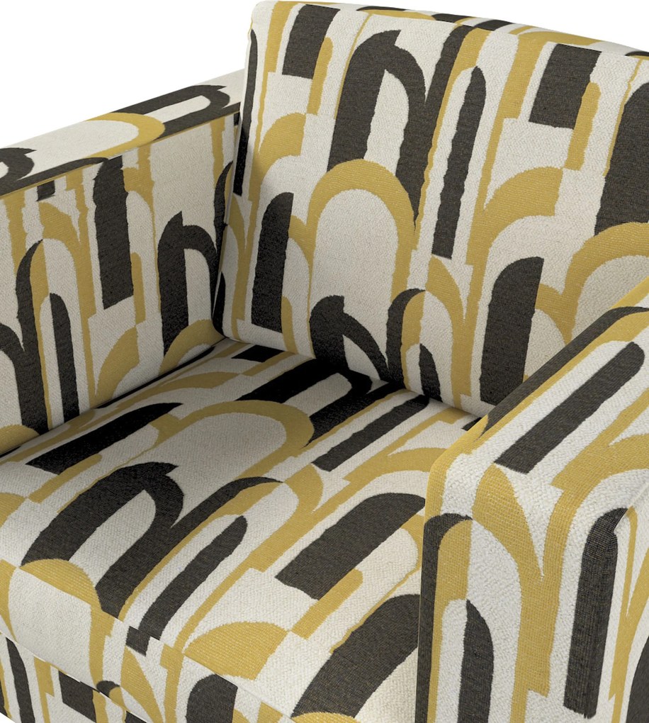 Potah na křesko IKEA Karlanda, krátký barva vícebarevná látka pletený vzor, vzorované