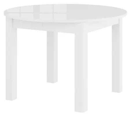 SZYNAKA Trendline Stůl rozkládací - RONDO, 110/160x80, lesklá bílá