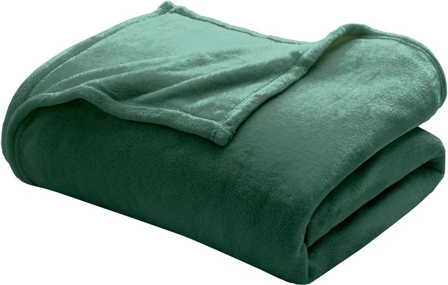 Zelená deka z mikroflanelu 220x240 cm Flanou – douceur d'intérieur