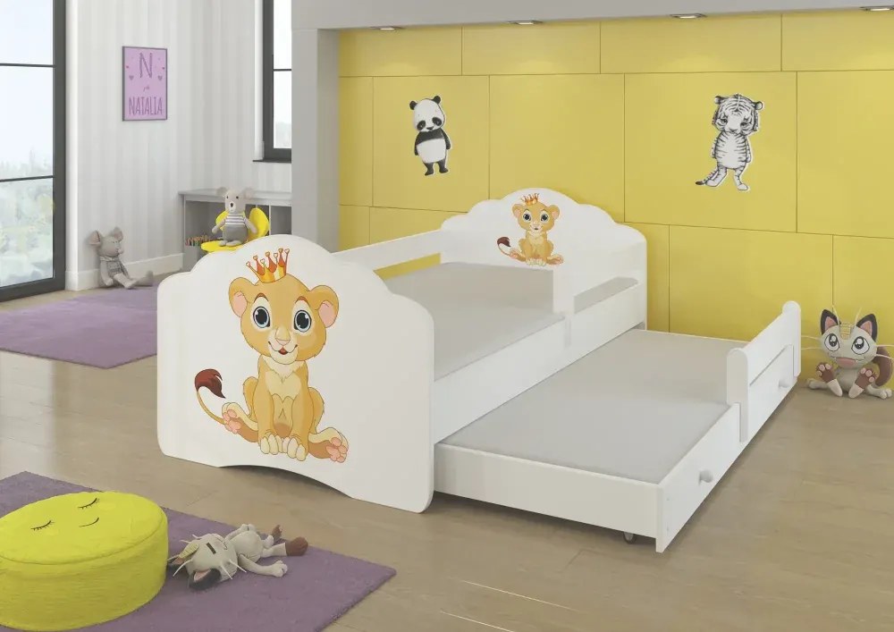 Dvojitá postel s bariérkou a matracemi CASIMO II LION 160x80