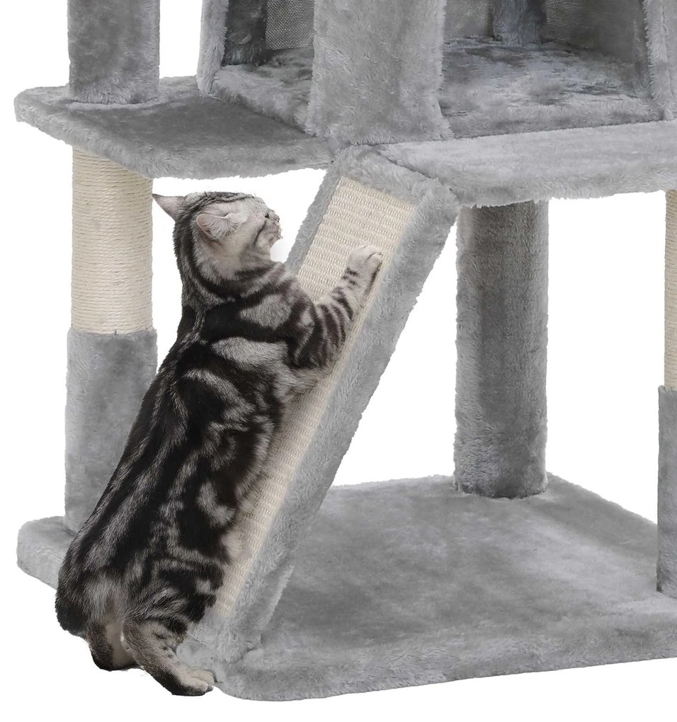 Kočičí škrabadlo Oktana I 96 cm světle šedé