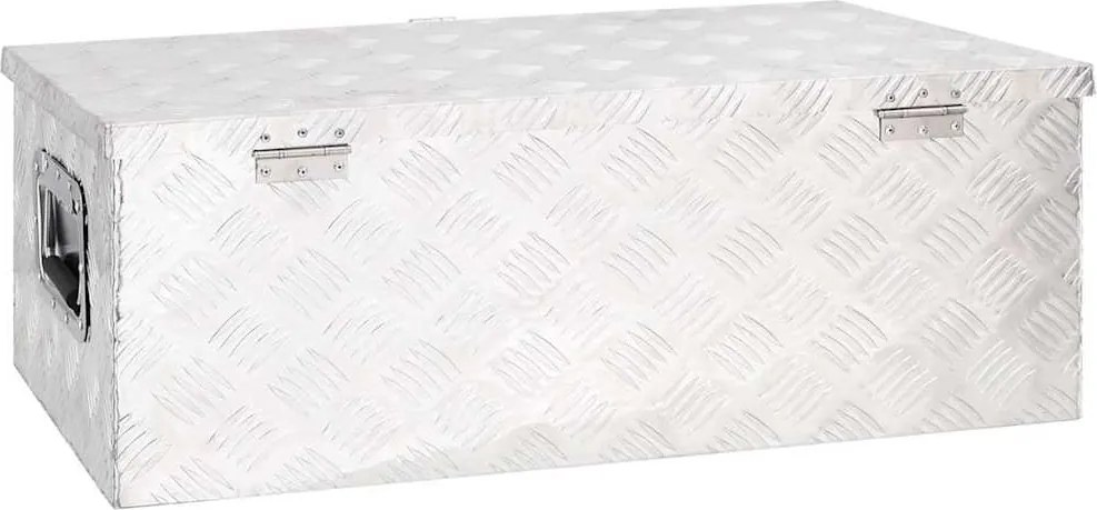 Úložný box stříbrný 80 x 39 x 30 cm hliník 152252
