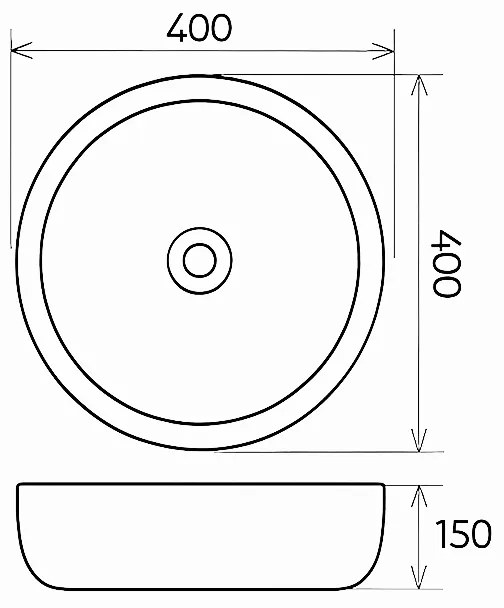 BPS-koupelny Keramické umyvadlo na desku HYD-NI-MAR6-400 40x40 cm, hnědý mramor