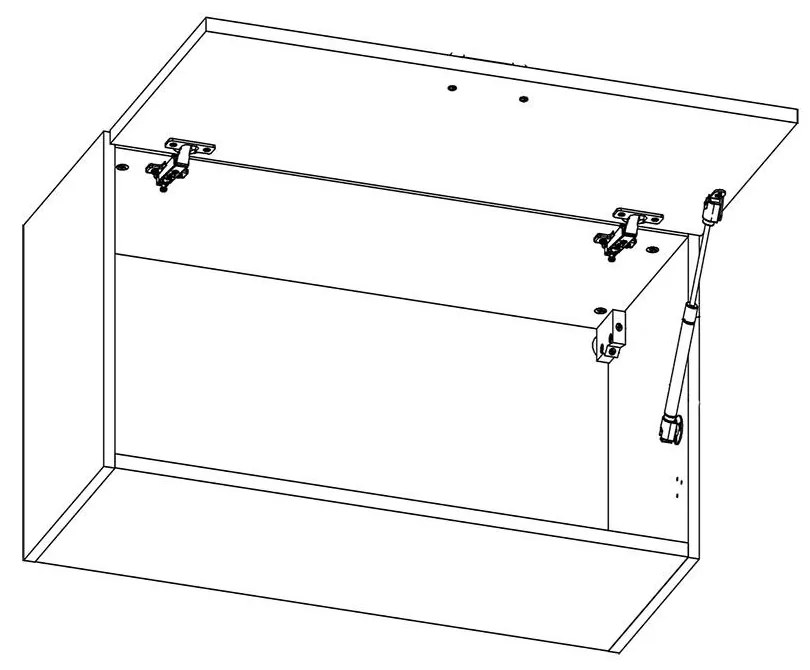 ASPEN gr | horní skříňka G60K výklopná | šedá lesk