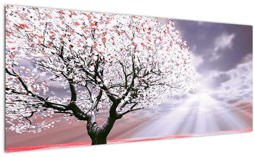 Červený obraz stromu (100x40 cm), 40 dalších rozměrů