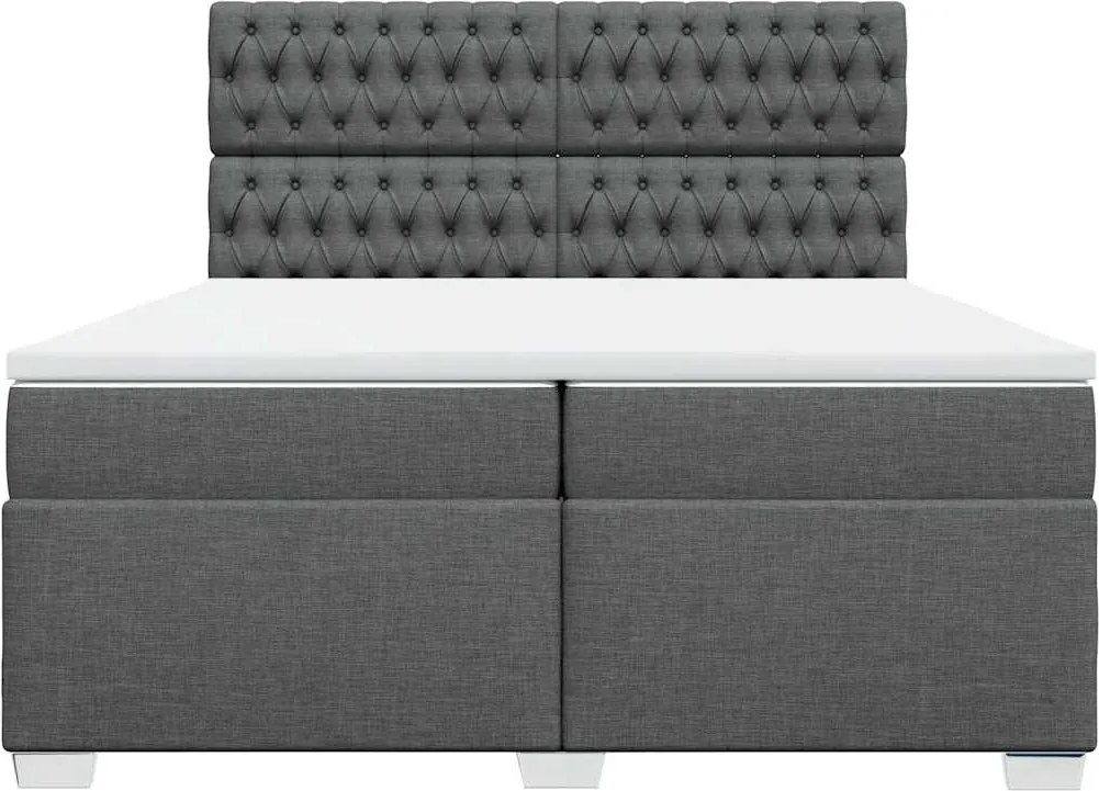 Box spring postel s matrací tmavě šedá 200x200 cm textil 3292903