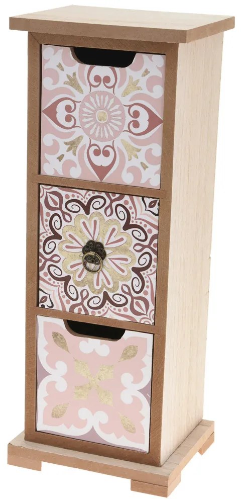 Dřevěná skříňka se zásuvkami na drobnosti KYRA DESIGN , 3 přihrádky