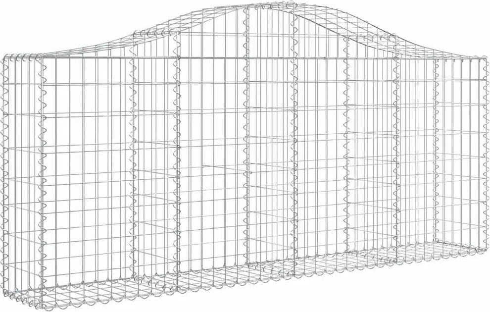 Klenuté gabionové koše 8 ks 200x30x80/100 cm pozinkované železo 3145415