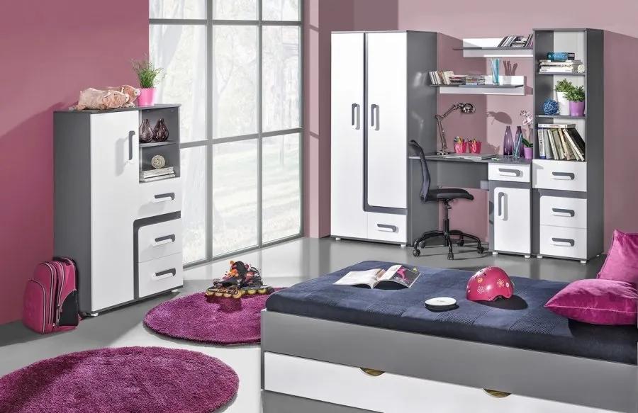 Casarredo - Komfort nábytek Dětská šatní skříň APETTITA 1 antracit/bílá