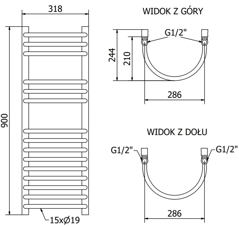 Mexen Eros koupelnový radiátor 900 x 318 mm, 315 W, Bílá - W112-0900-318-00-20