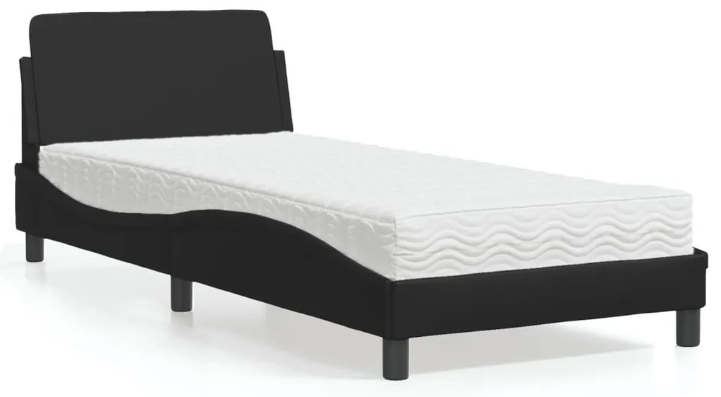 Postel s matrací Dover černá 90 x 190 cm umělá kůže 3208317