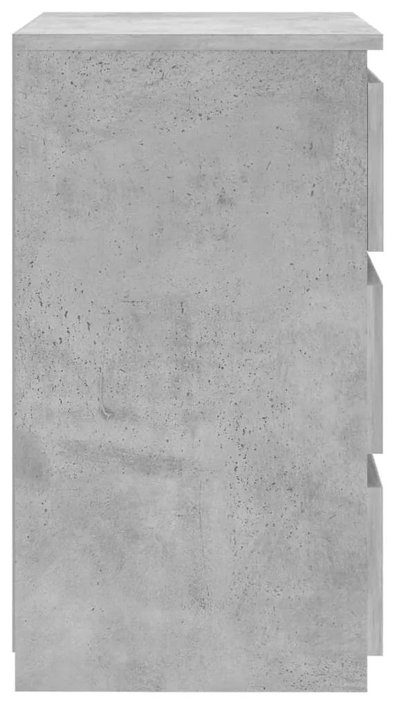 Noční stolek betonově šedý 40 x 35 x 62,5 cm dřevotříska - Default Title