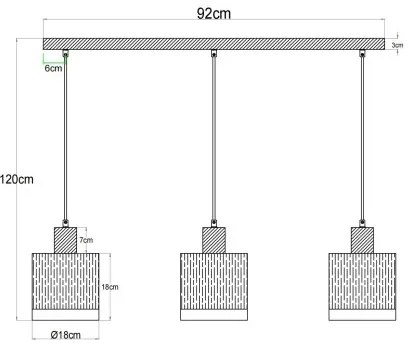 Globo 15915-3H - Lustr na lanku UNDERWOOD 3xE27/60W/230V