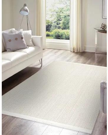 koberec NANO FJ86B Rybí kost, smyčkový, plošně tkaný bílá velikost 180x270 cm | krásné koberce cz
