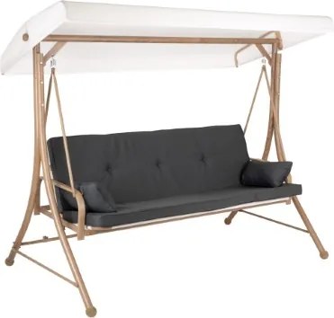 JU Zahradní houpačka pro 3 osoby, rozměry 230 x 136 x 188 cm, sklopné opěradlo