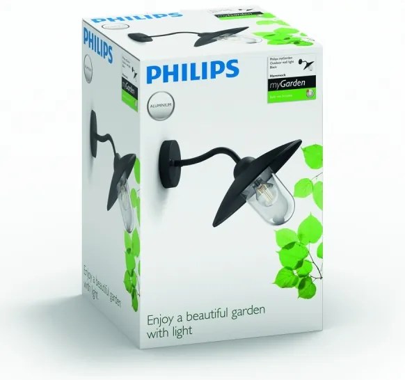 Philips 01643/30/PN - Venkovní nástěnné svítidlo HAMMOCK 1xE27/60W/230V IP44