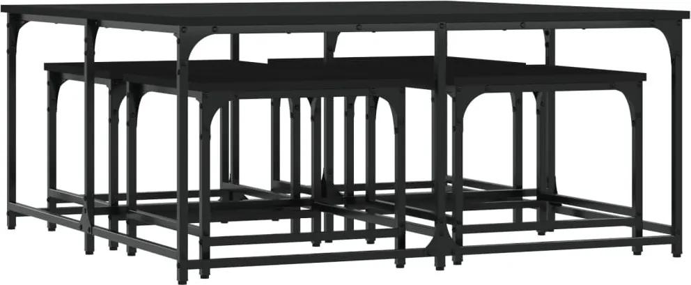 vidaXL Hnízdové konferenční stolky 5 ks kompozitní dřevo [835334] Barva: dub sonoma