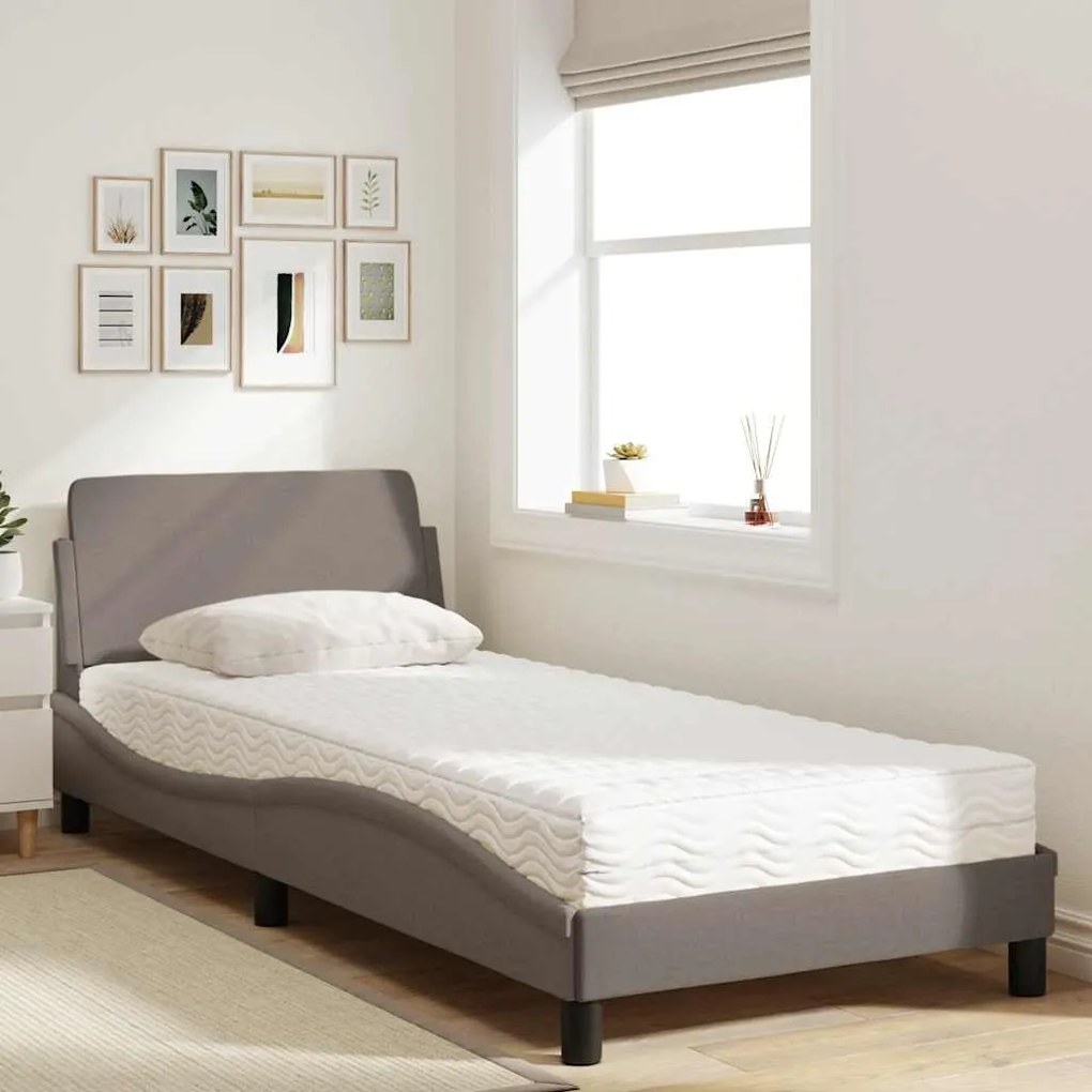 Postel s matrací Dover taupe 90 x 200 cm textil 3208328