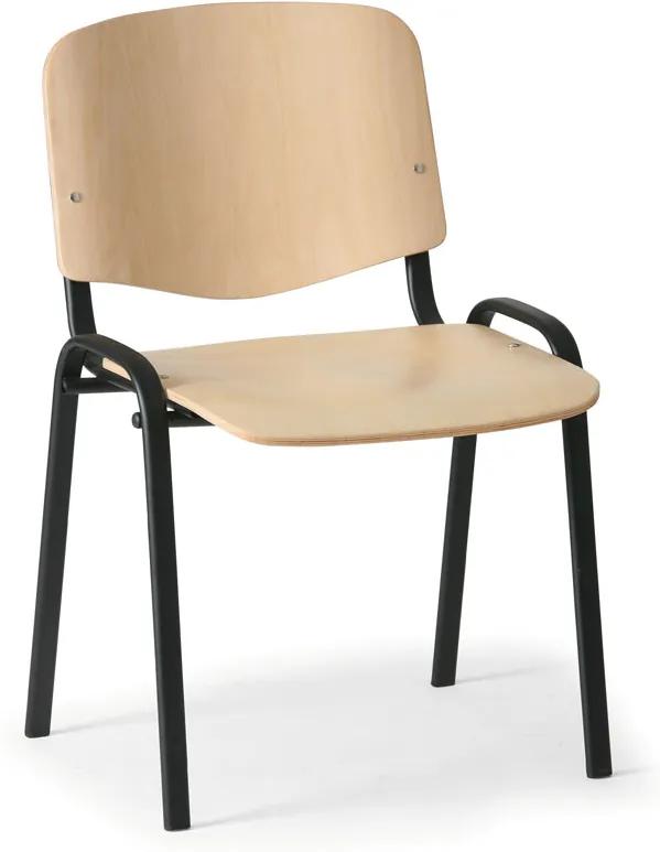 B2B Partner Dřevěná židle ISO, buk, konstrukce černá, nosnost 100 kg