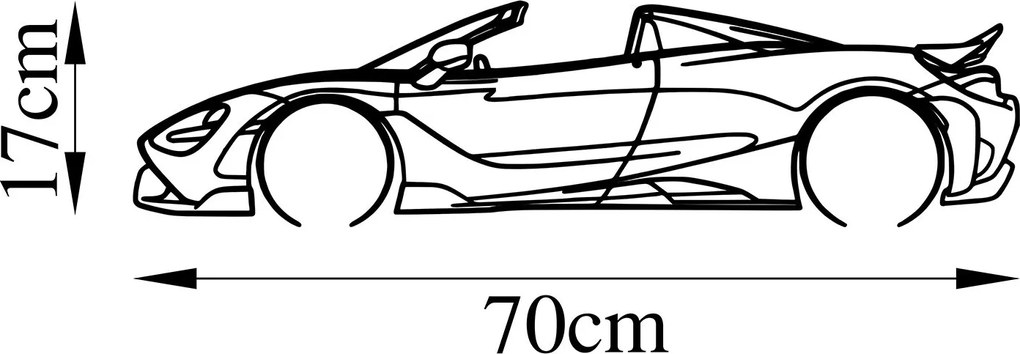 Nástěnná kovová dekorace McLaren 720S Silhouette černá