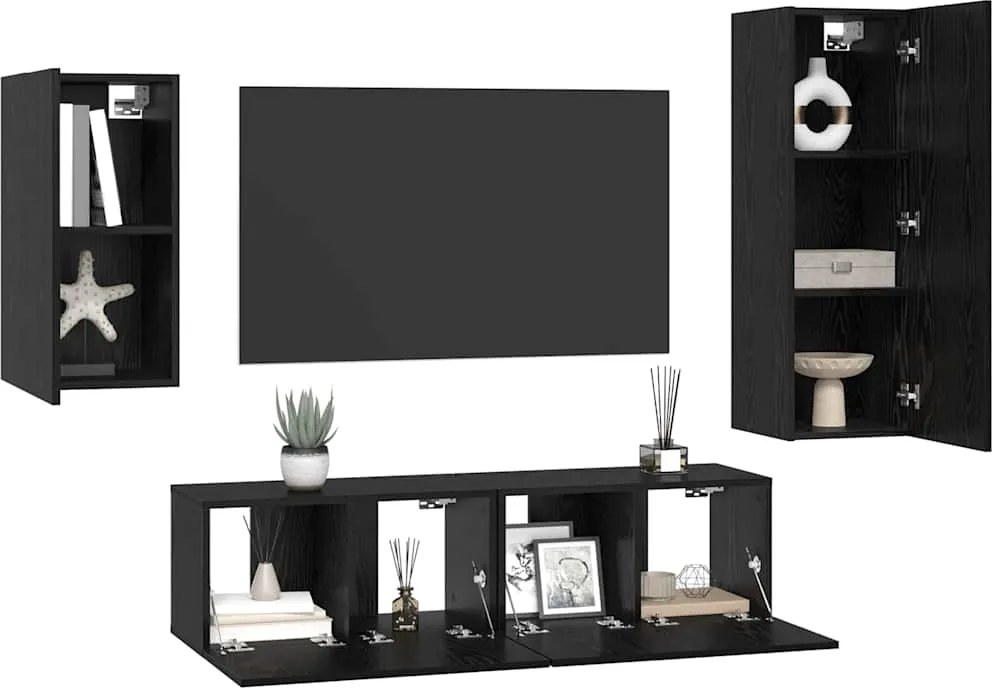 Sestava TV skříněk 4 ks Černý dub Kompozitní dřevo 3393283