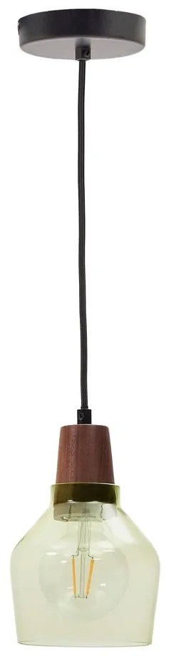 Zelené/v tmavě přírodní barvě závěsné svítidlo se skleněným stínidlem ø 13,5 cm Silex – Kave Home