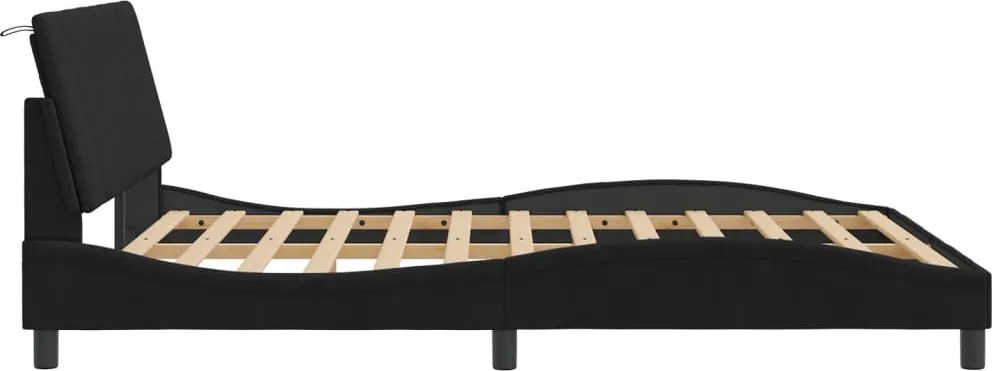 Rám postele s LED osvětlením bez matrace Hanko černý 160 x 200 cm samet 3213789