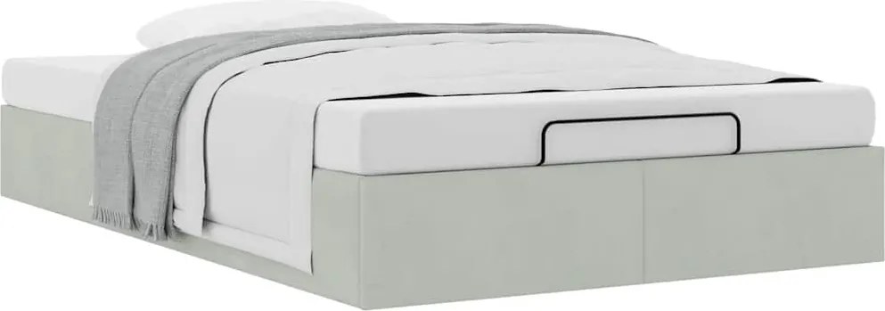 Osmanský rám postele bez matrace světle šedá 120x190 cm samet 3310949