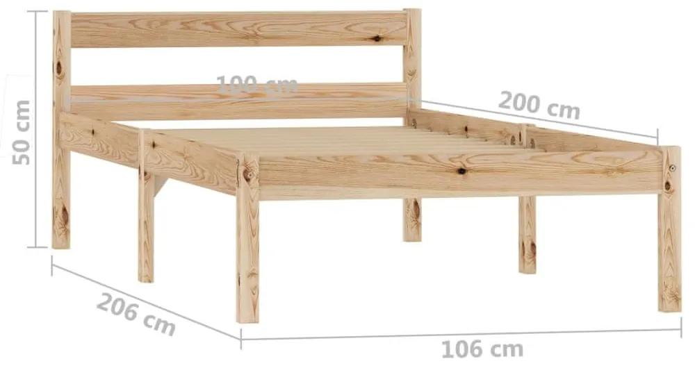 Petromila Rám postele masivní borové dřevo 100 x 200 cm