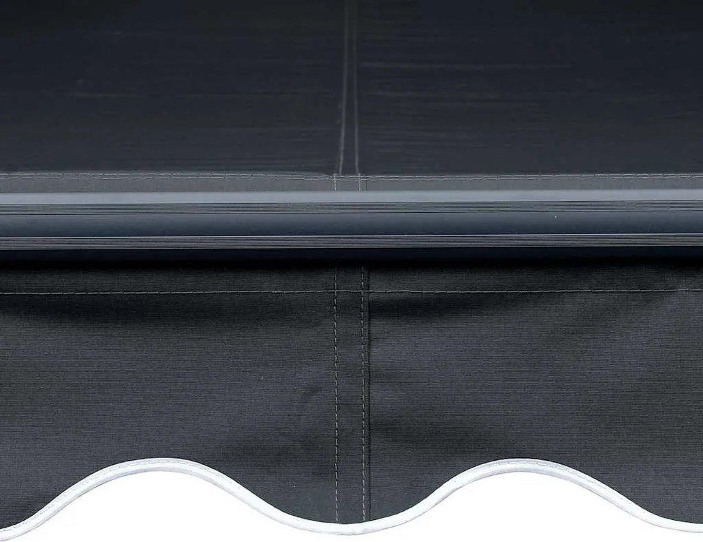 Ručně zatahovací markýza s LED světlem 350 x 250 cm antracitová 3051244